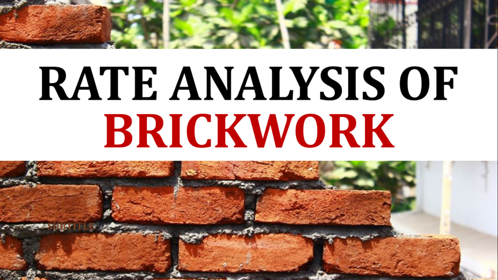 Rate Analysis Of Brickwork And Brick Masonry Surveying Architects