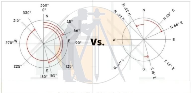 What is Difference Between Whole Circle Bearing and Quadrantal Bearing ...