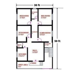 House Plan 30 x 50 - Surveying & Architects